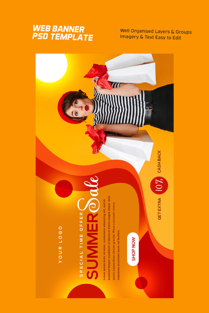 E-Commerce Sales Web Banner PSD Template - MasterBundles