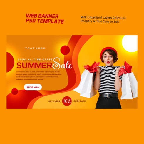 E-Commerce Sales Web Banner PSD Template - MasterBundles
