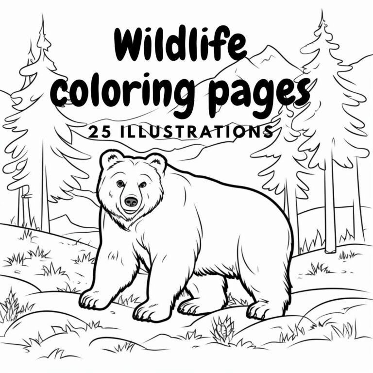 Wildlife coloring pages - MasterBundles