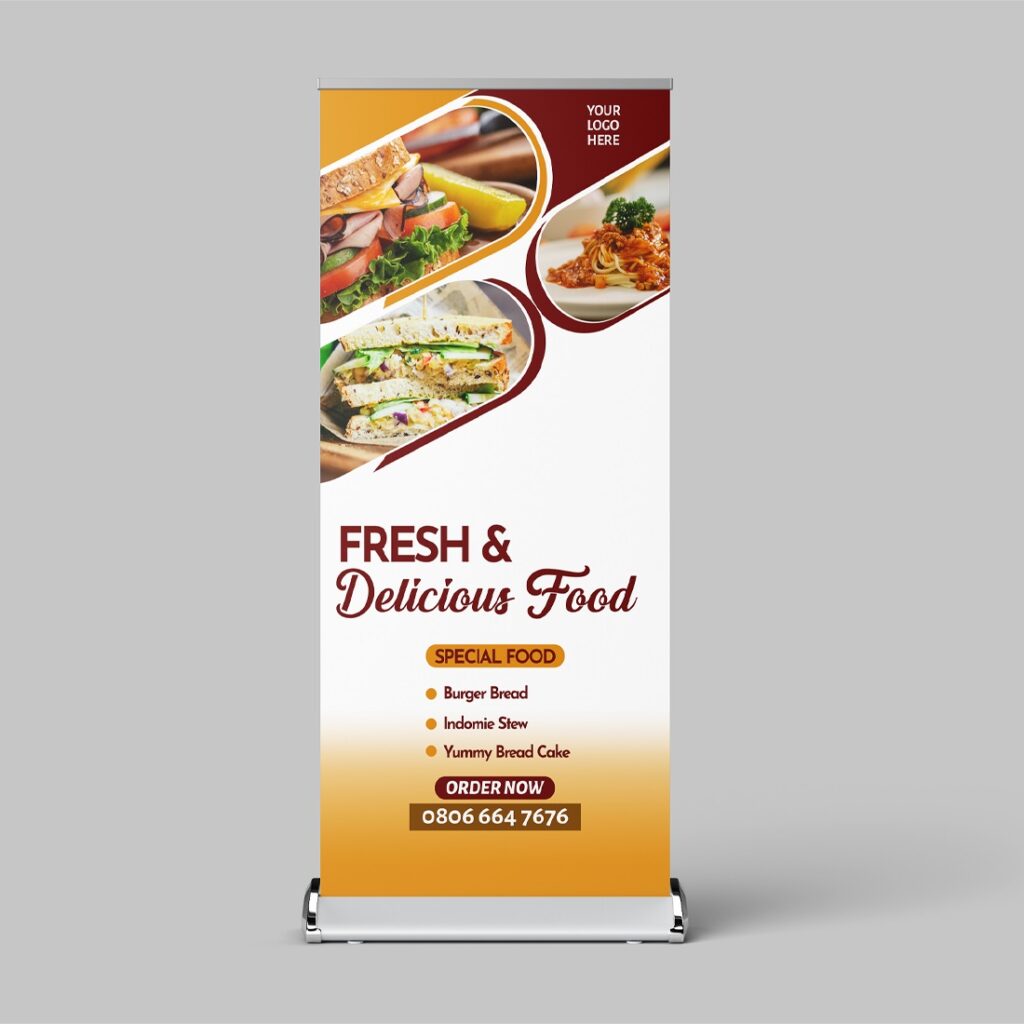 Food Restaurant Banner Template, Rollup Banner, Banner Design Template ...