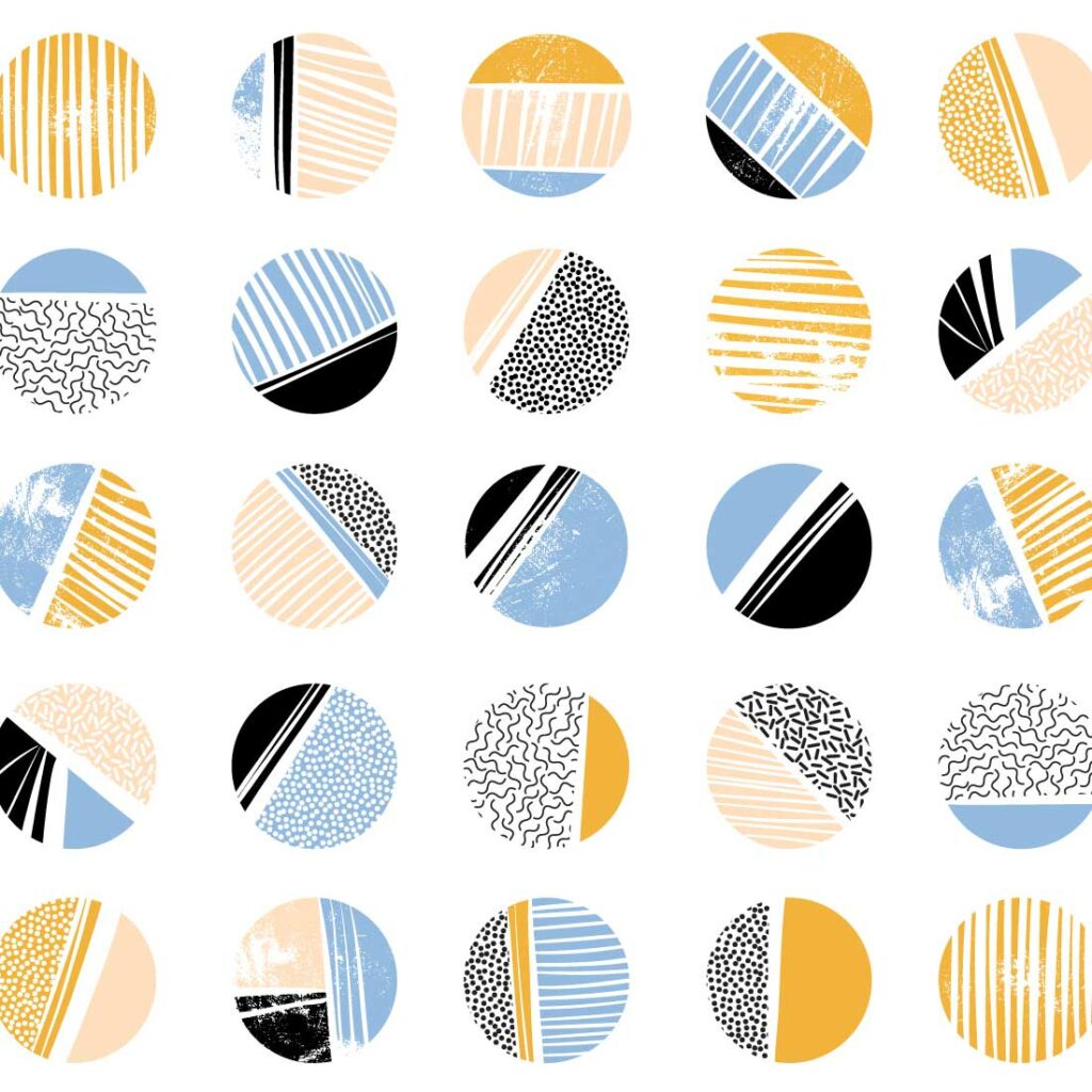 Abstract Patterns in Retro Memphis Style Design in Vector - MasterBundles