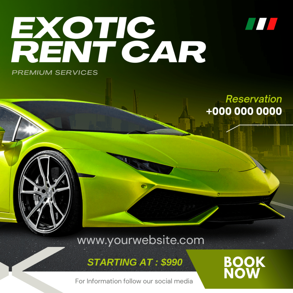 5 Rent Cars Social Media Post Templates Bundle - MasterBundles