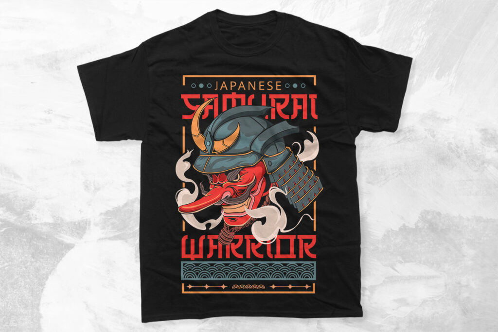 Japanese Samurai T-shirt Designs Vector Bundle - MasterBundles