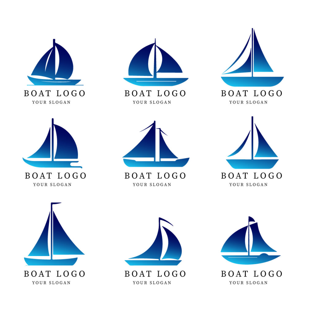 modern boat logo designs bundle