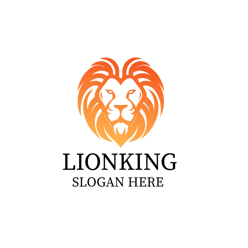 Four modern lion logo design bundle