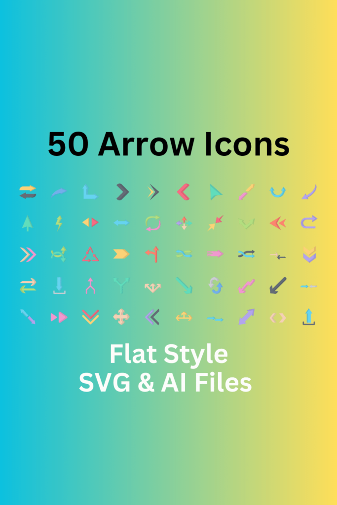 Arrows Icon Set 50 Flat Icons - SVG And AI Files - MasterBundles