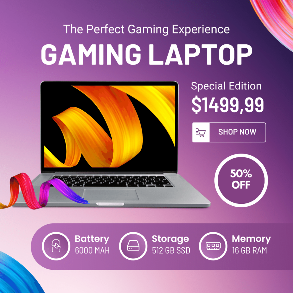 5 Gaming Laptop Social Media Templates Bundle - MasterBundles