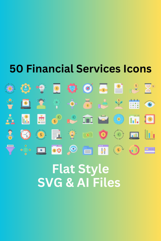 Financial Services Icon Set 50 Flat Icons - SVG And AI Files ...