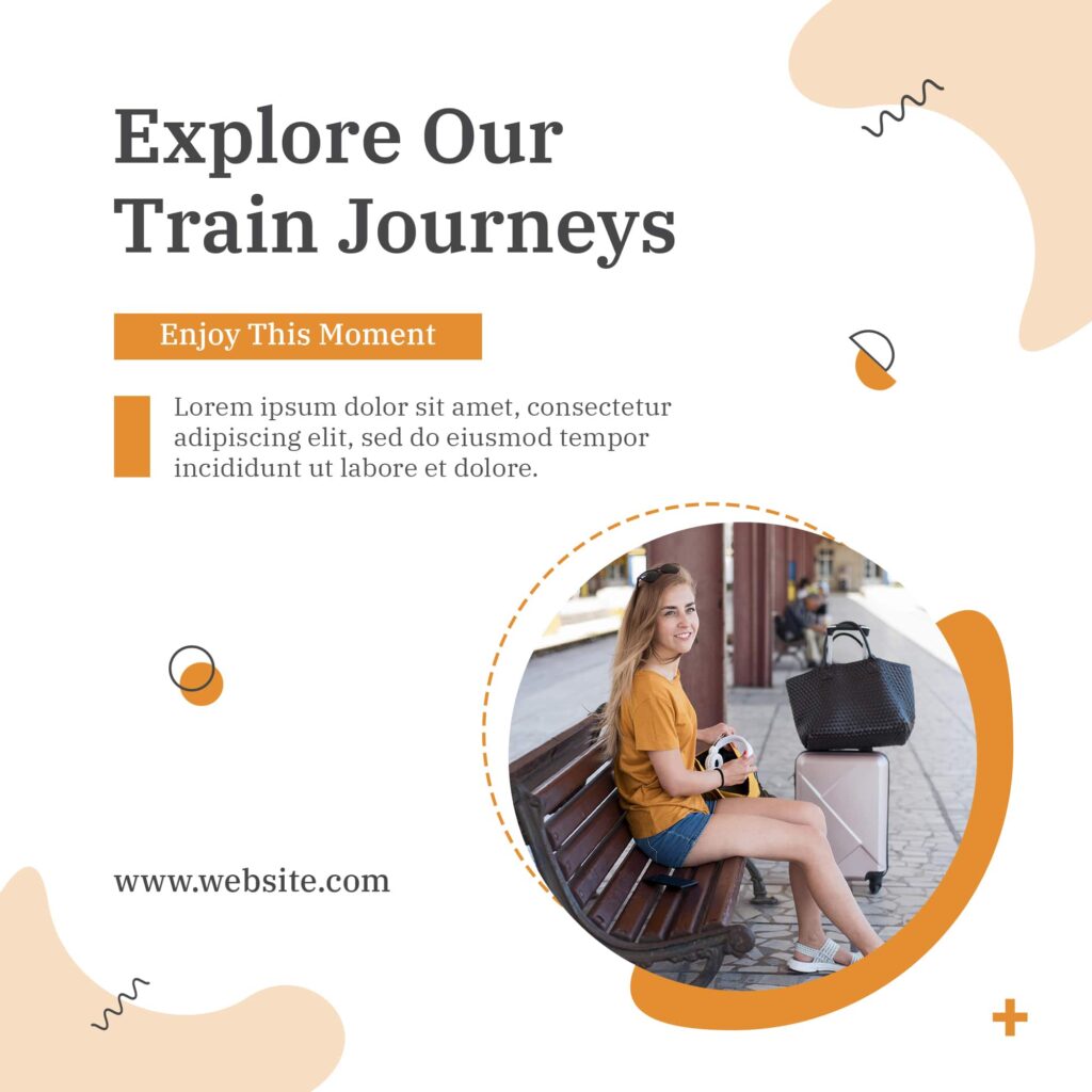 Train Journeys Social Media Post Template - MasterBundles
