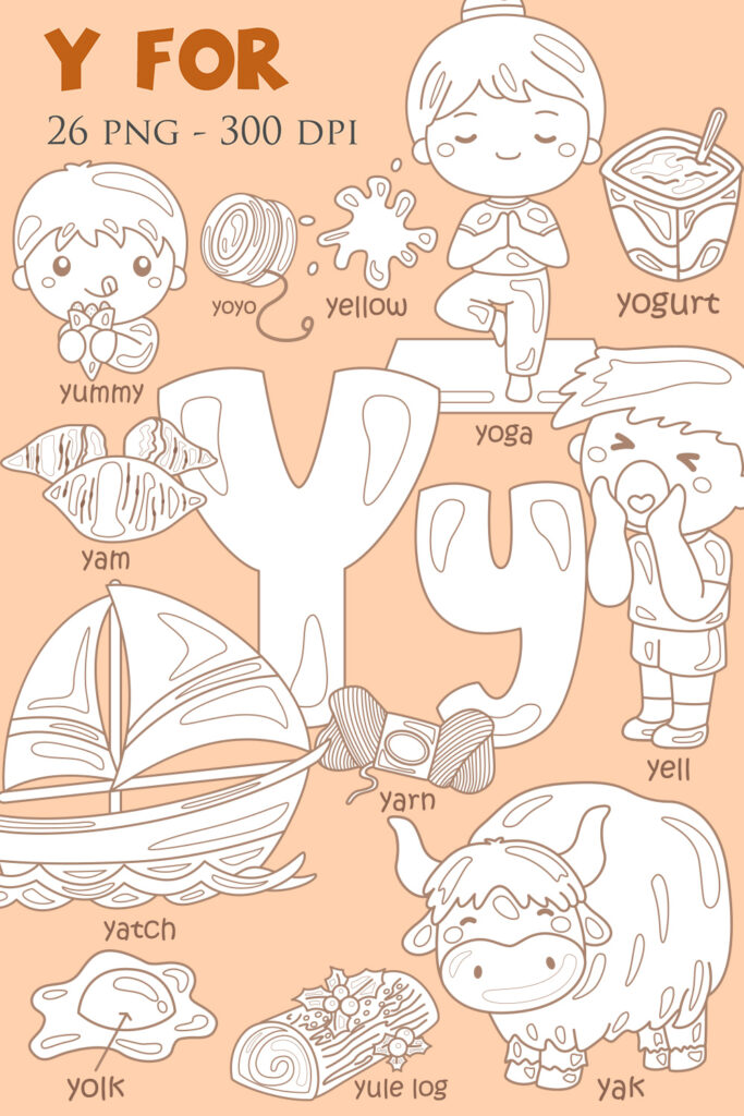 Alphabet Y For Vocabulary School Letter Reading Writing Font Study ...