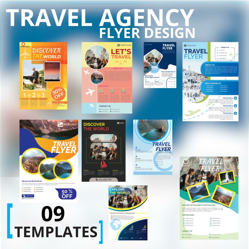 Travel agency flyer design templates - MasterBundles
