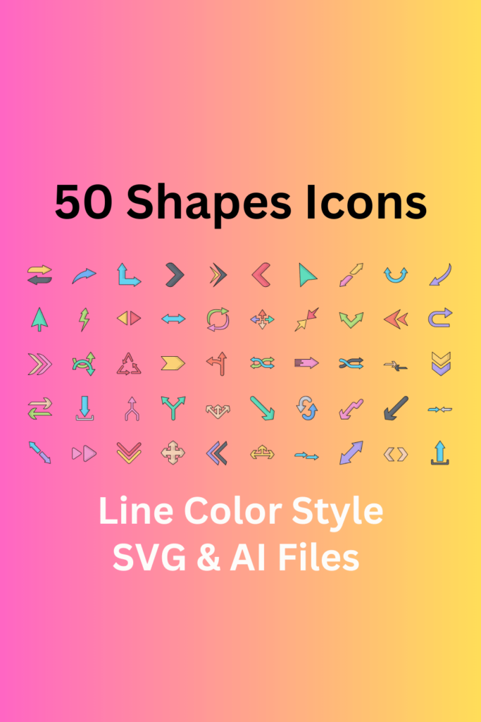 Shapes Icon Set 50 Line Color Icons - SVG And AI Files - MasterBundles
