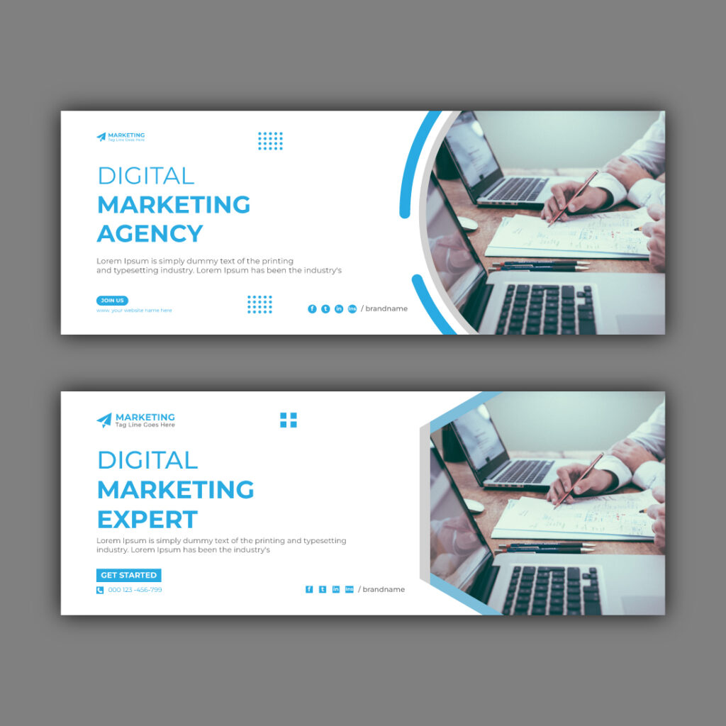 Digital Marketing Facebook Cover Design Template - MasterBundles