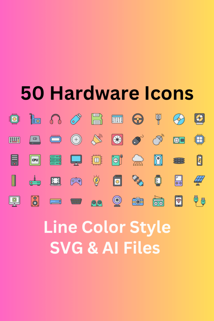 Hardware Set 50 Line Color Icons - SVG And AI Files - MasterBundles