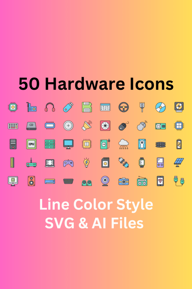 Hardware Set 50 Line Color Icons - SVG And AI Files - MasterBundles