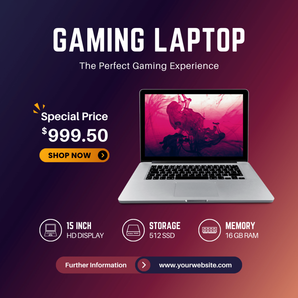 5 Gaming Laptop Social Media Templates Bundle - MasterBundles