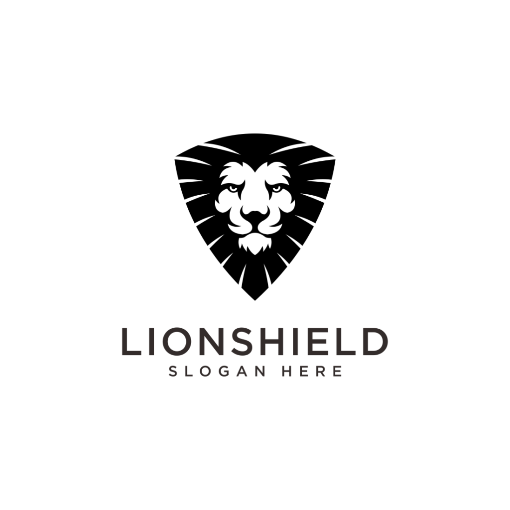 lion head shield logo vector design - MasterBundles