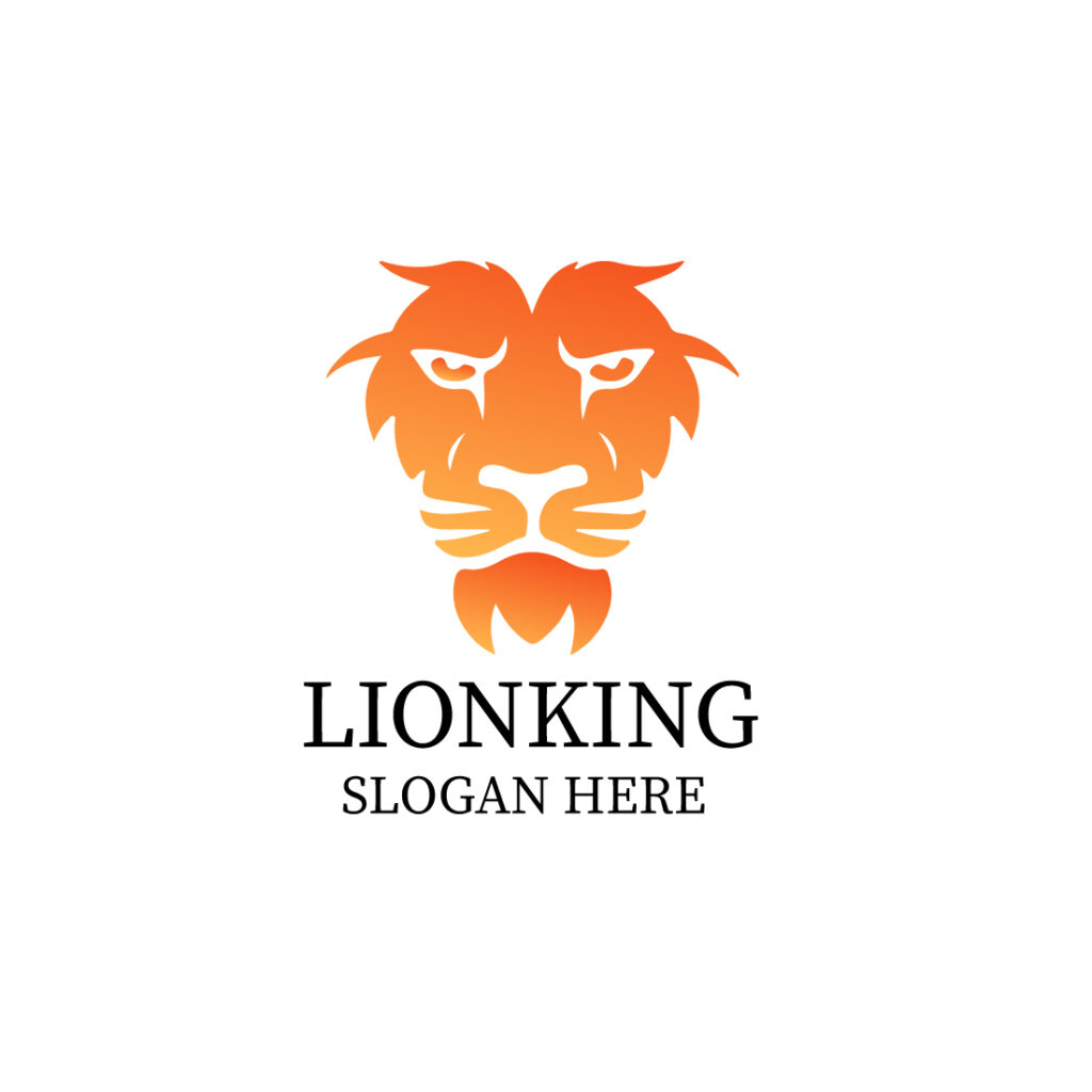 Four modern lion logo design bundle
