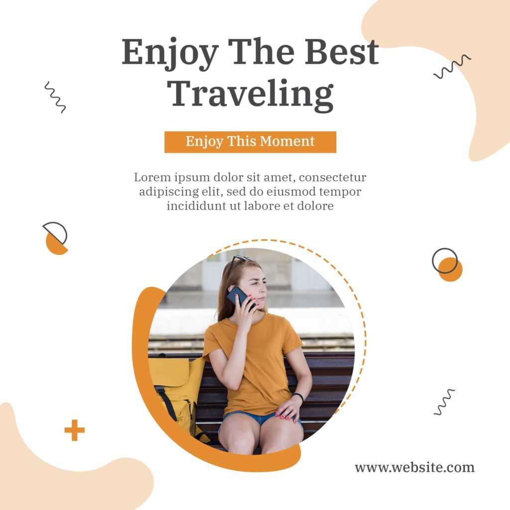 Train Journeys Social Media Post Template - MasterBundles