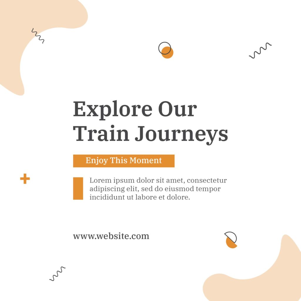 Train Journeys Social Media Post Template - MasterBundles
