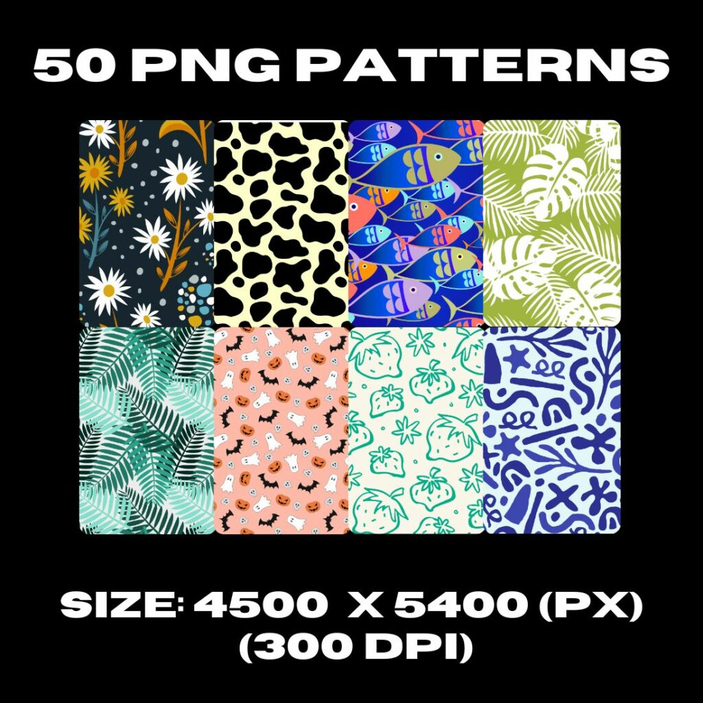 50 Graphic pattern design bundle for POD - MasterBundles