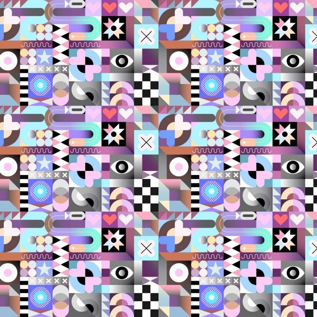 Abstract Geometric Seamless Patterns in Vector - MasterBundles