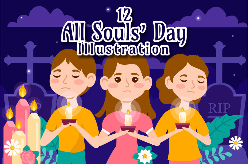 12 All Souls Day Vector Illustration - MasterBundles