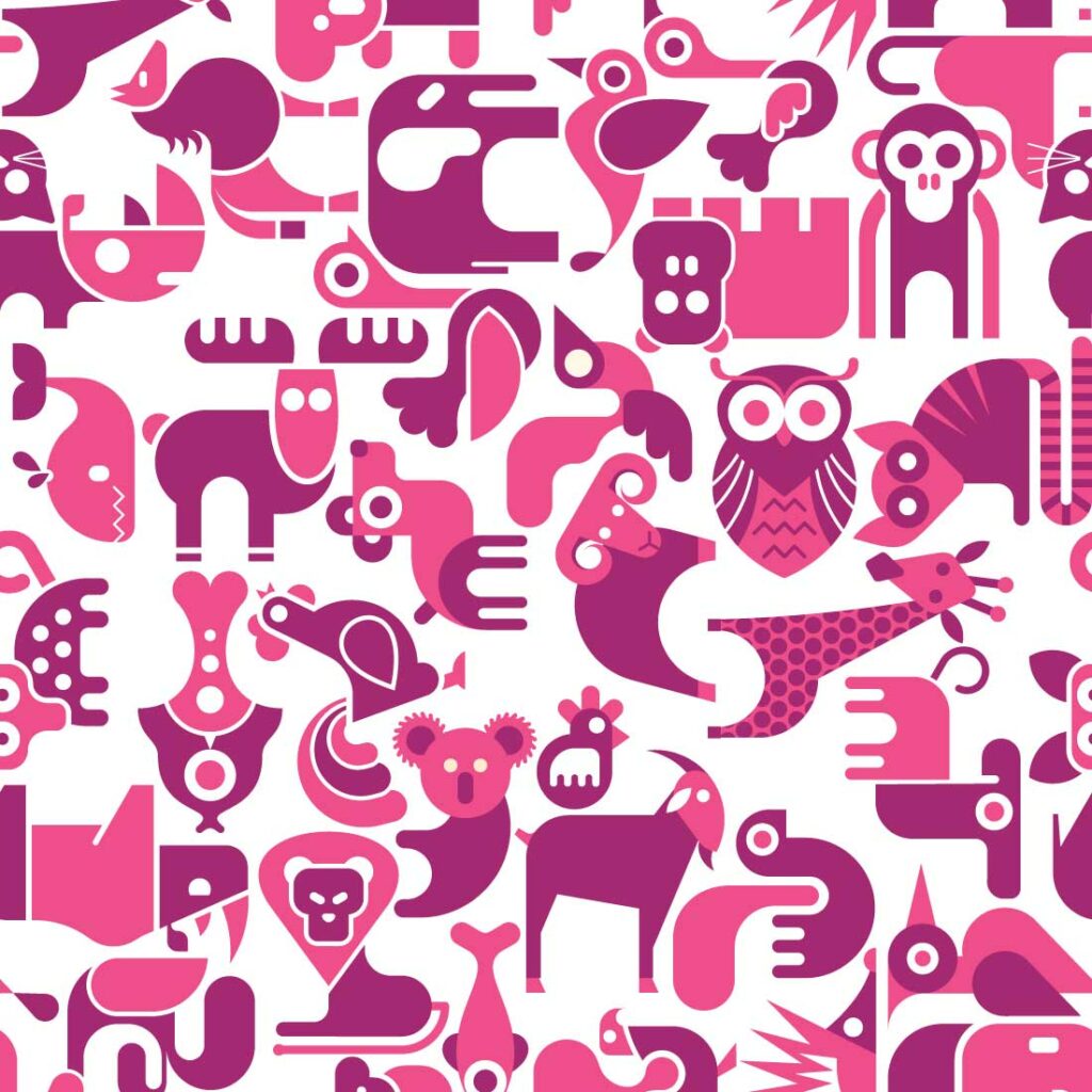 Animals Seamless Pattern in Vector - MasterBundles