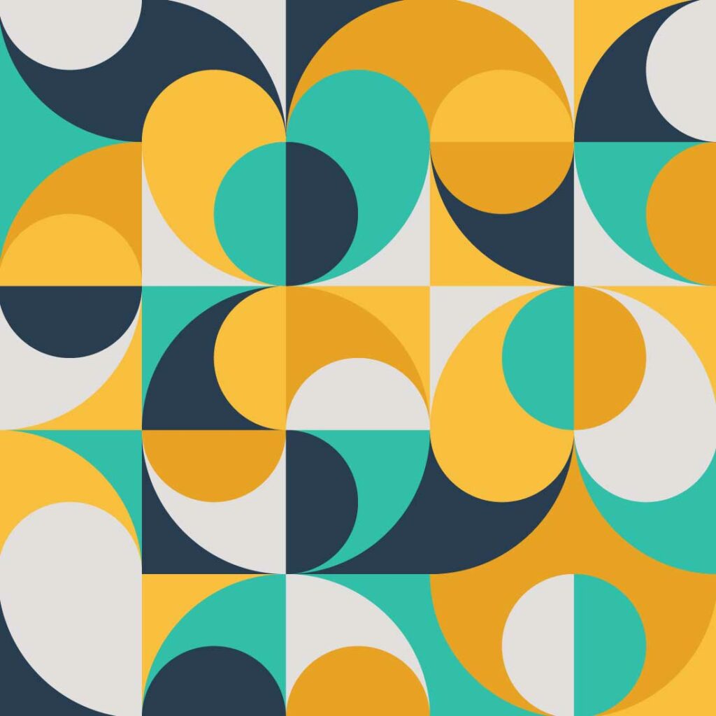 Background Circles Bauhaus Style Pattern in Vector - MasterBundles
