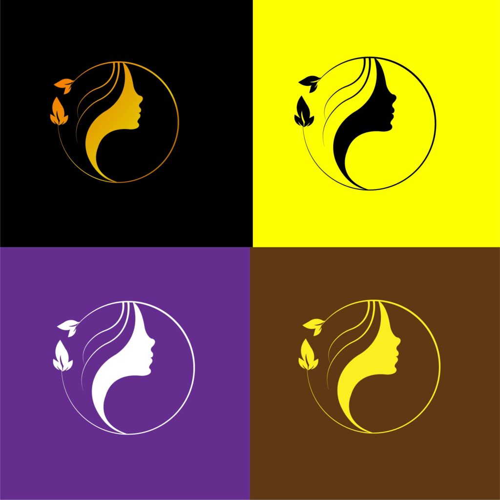 beauty logo with 4 colors with different background concept - MasterBundles