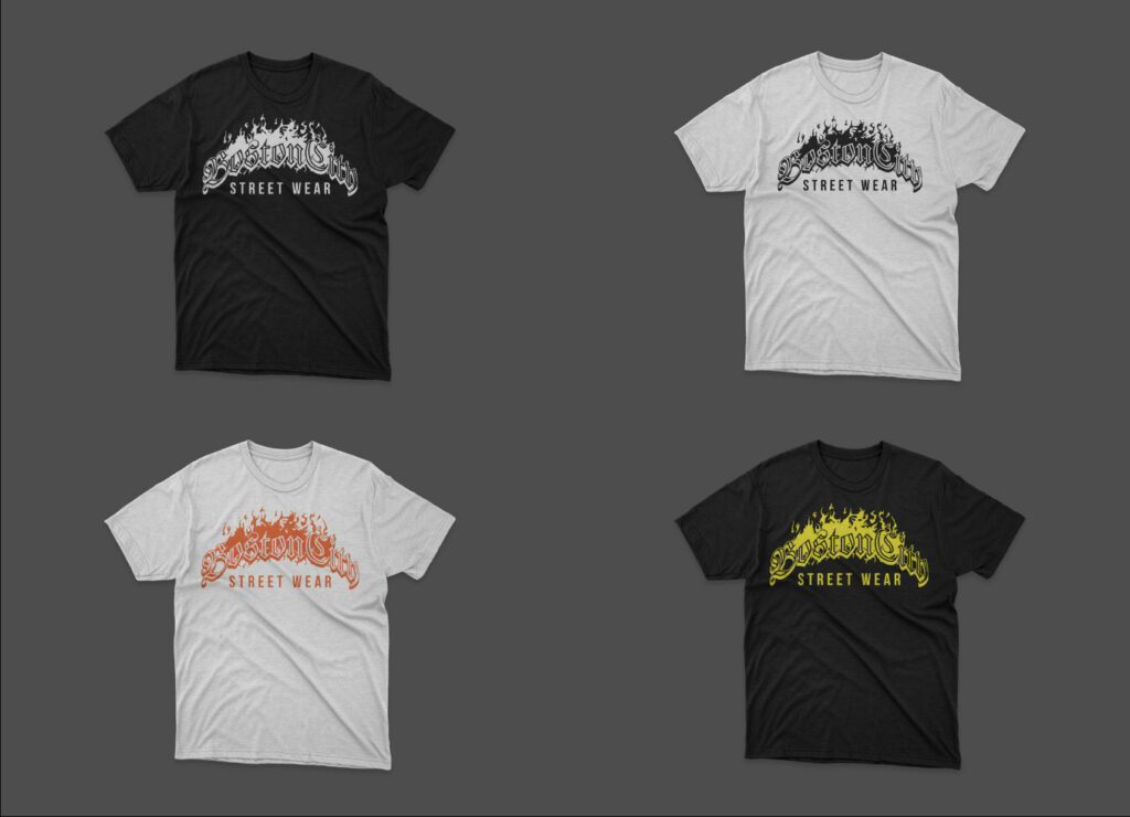 Boston City Fire Street Wear T Shirt Design - MasterBundles