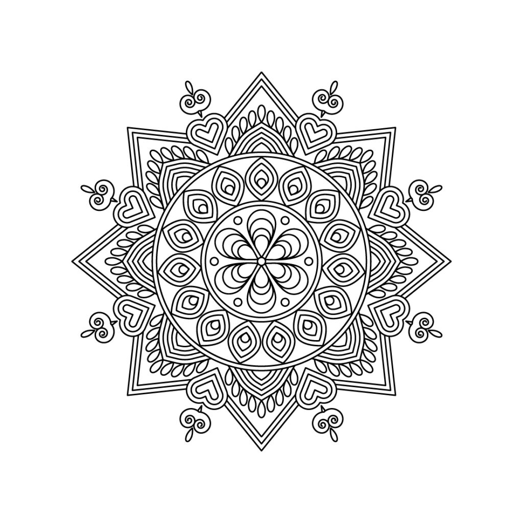 Bundle of 10 Relaxation Mandalas Coloring Book Pages - MasterBundles