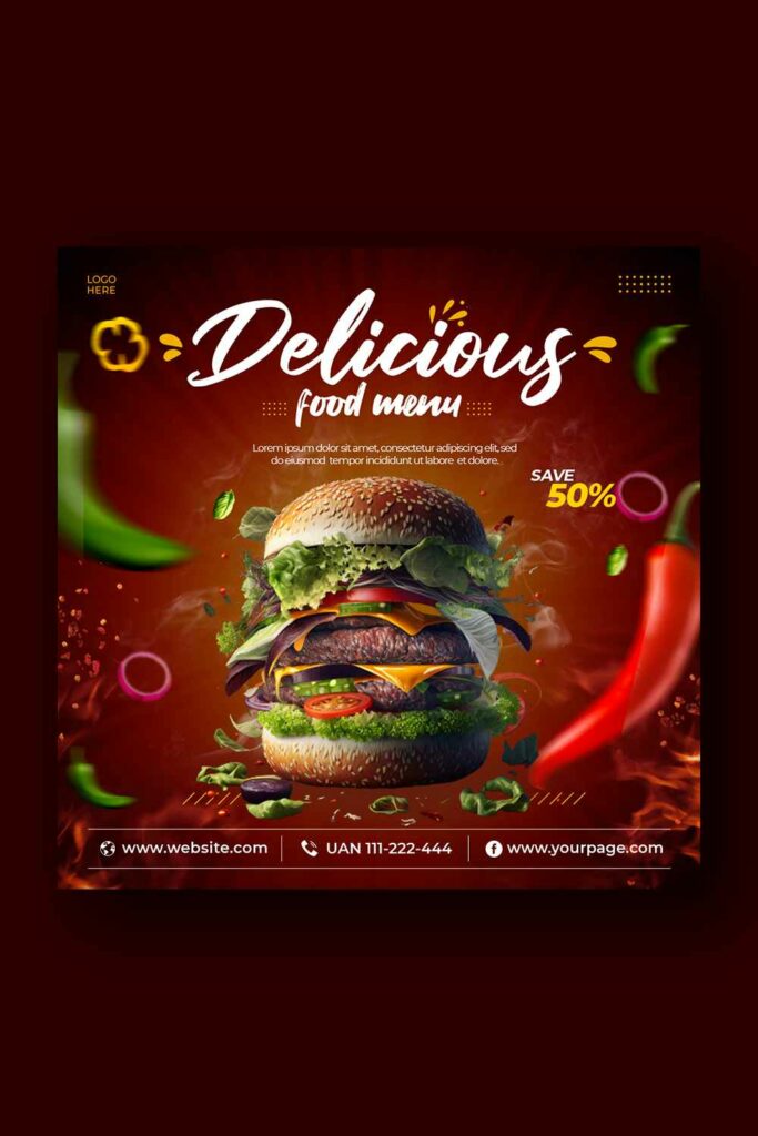 Food post design ( fast food post design ) restaurant post design ...