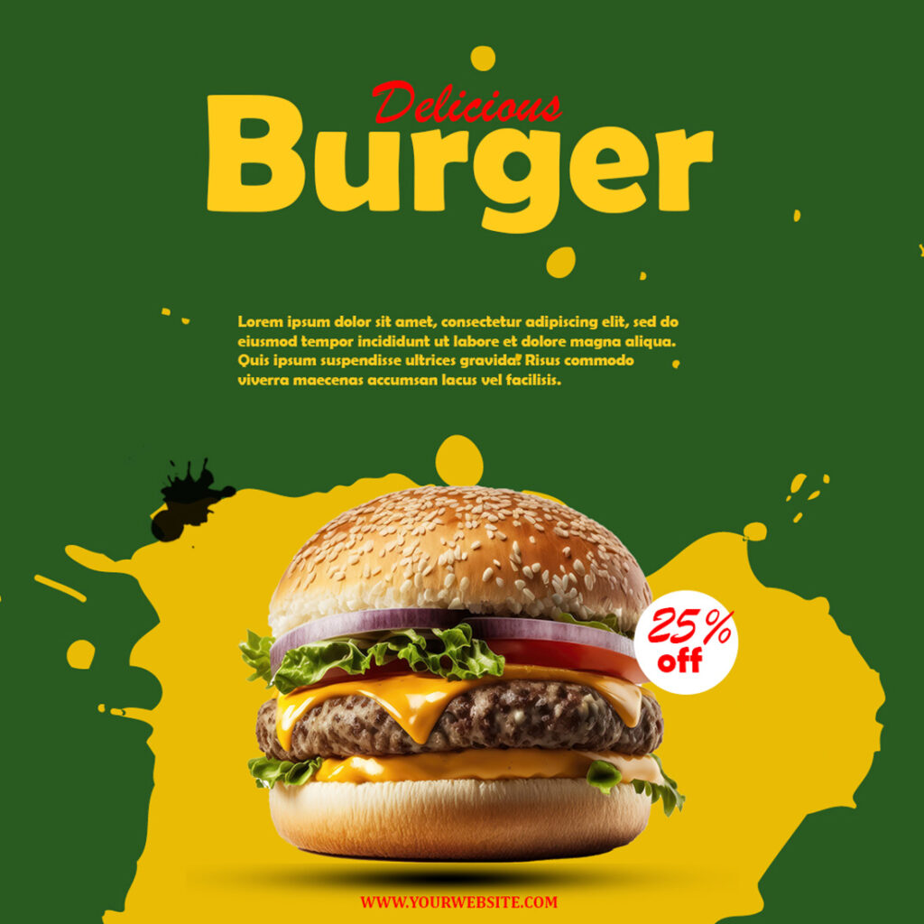 Social media food poster design - MasterBundles