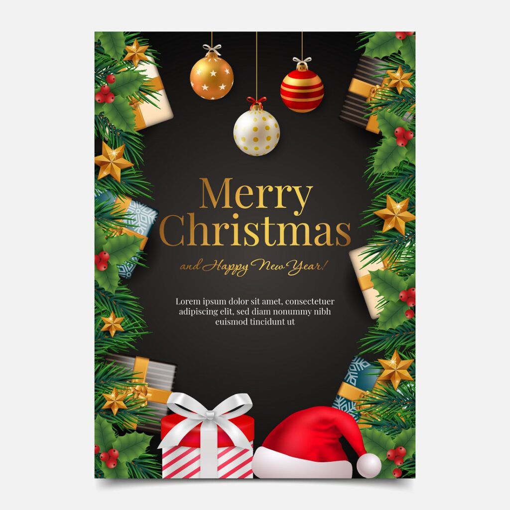 Christmas greeting card template - MasterBundles
