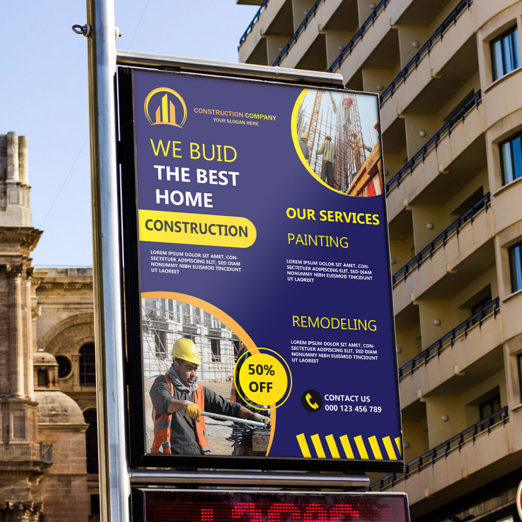 1 Creative Construction poster and Flyer design - MasterBundles