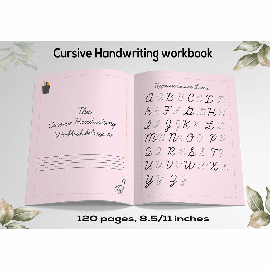 Cursive Handwriting workbook - MasterBundles