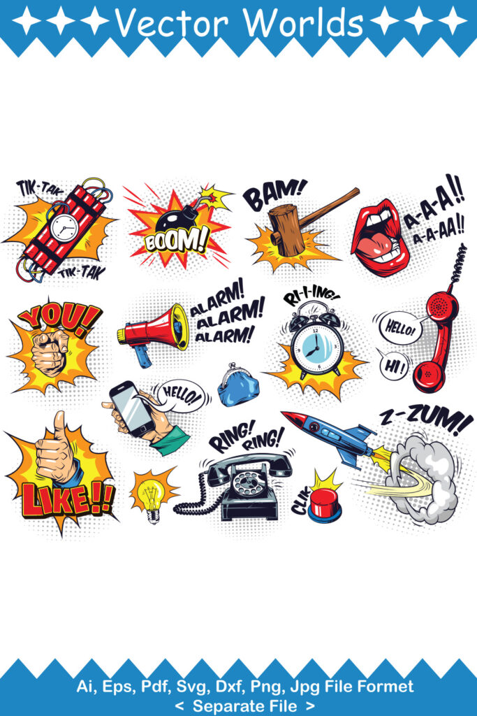 Comic Word SVG Vector Design - MasterBundles