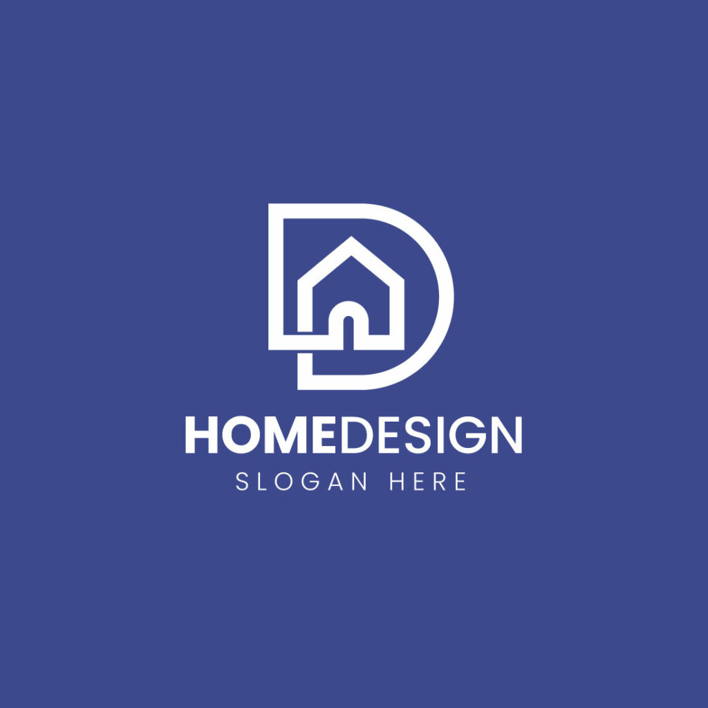 Letter D Home Logo design - MasterBundles