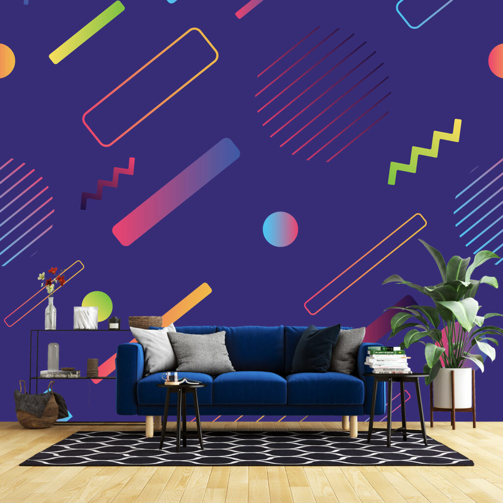 4 Seamless Colorful Memphis Patterns With Geometric Shapes. - MasterBundles