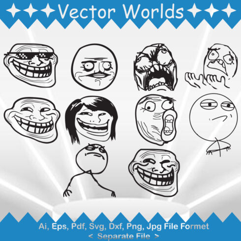 Cricut Memes Face SVG Vector Design - MasterBundles