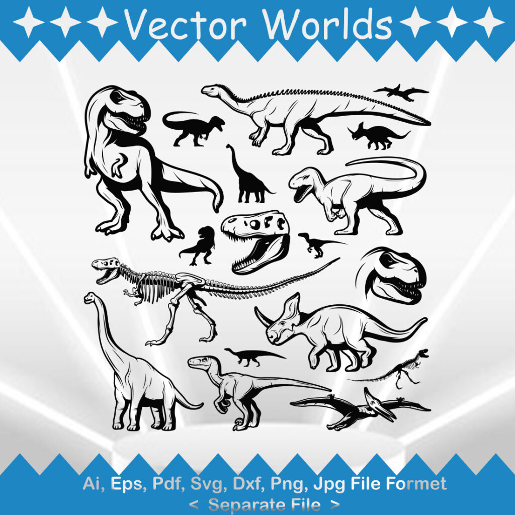 Dinosaurs Collection SVG Vector Design - MasterBundles