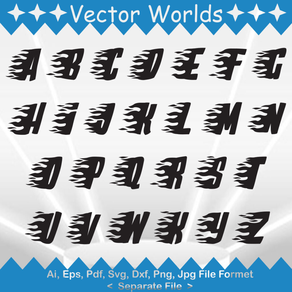 Fire Font Alphabet SVG Vector Design - MasterBundles