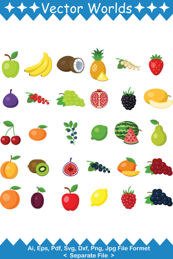 Fruits Food SVG Vector Design - MasterBundles