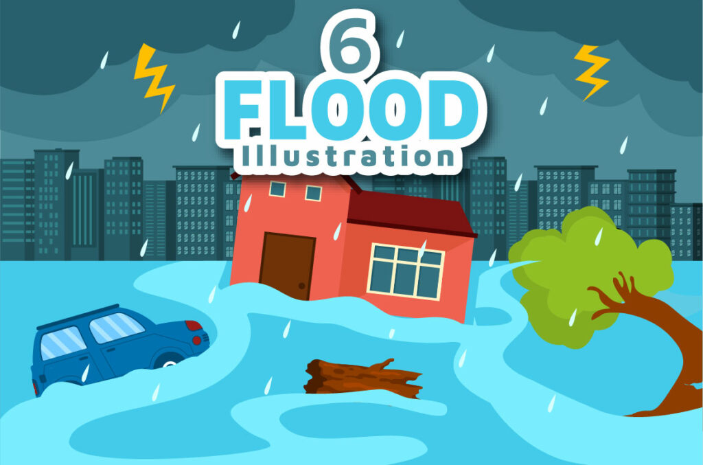 6 Floods Vector Illustration - MasterBundles