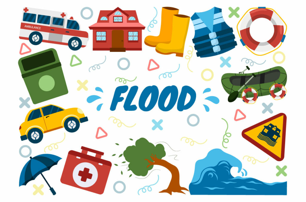 6 Floods Vector Illustration - MasterBundles