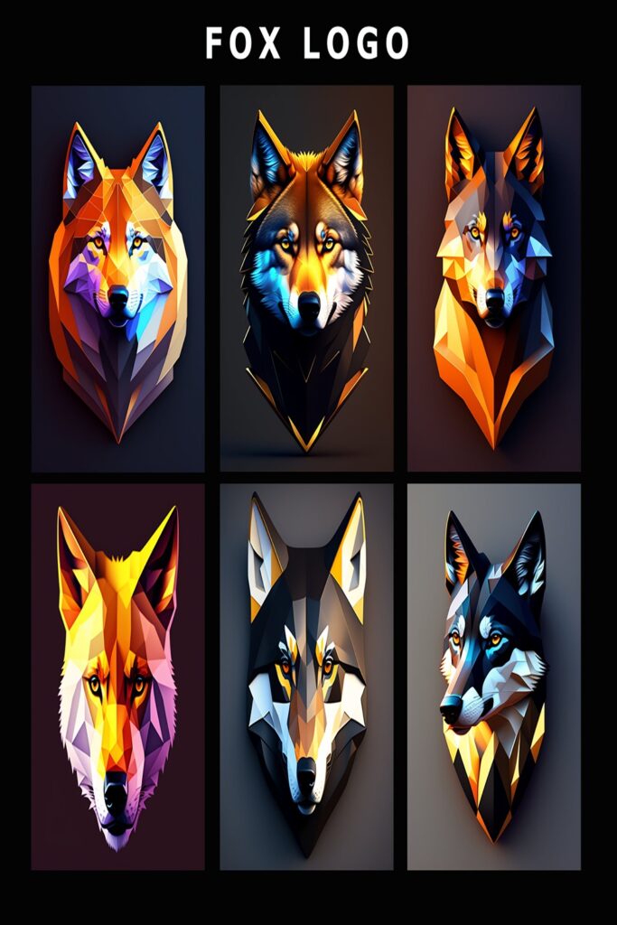 Fox - Logo Design Template, fox head logo, fox animal head logo, fox colorful head logo, fox ...