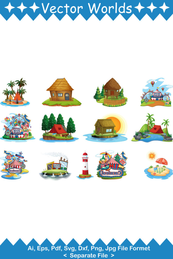 Island Scenery SVG Vector Design - MasterBundles