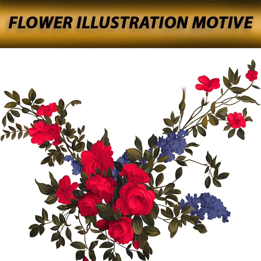 Flower illustrations motive. It can be used in digital print with high ...