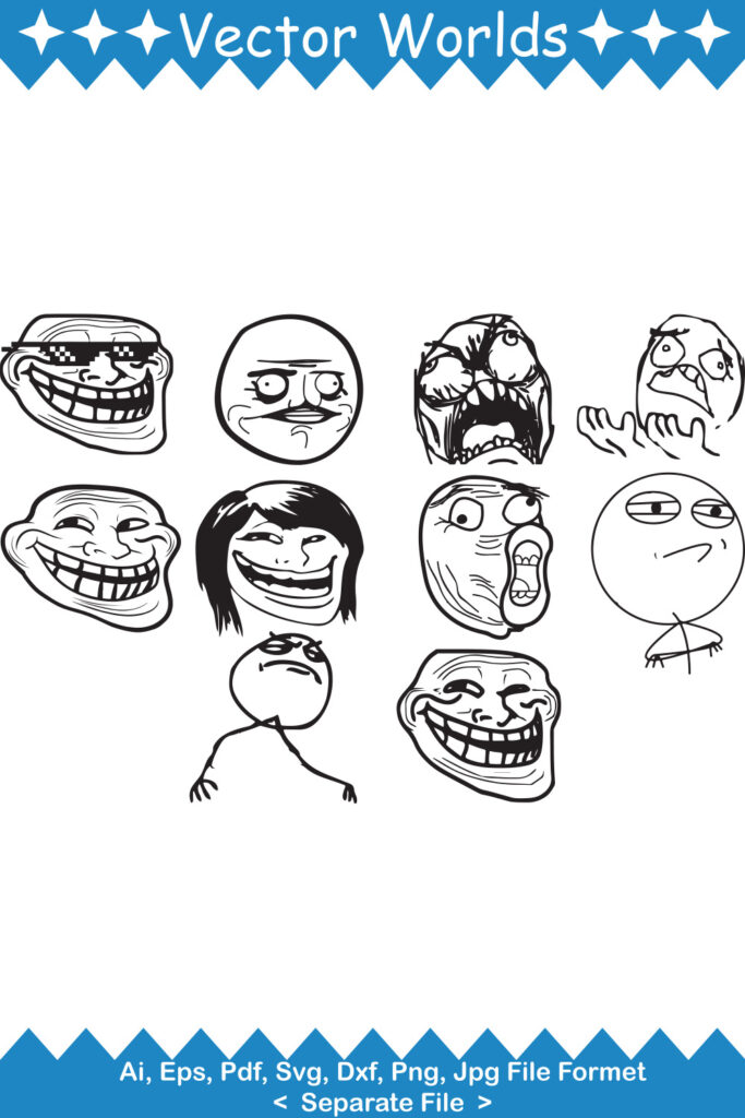 Cricut Memes Face SVG Vector Design - MasterBundles